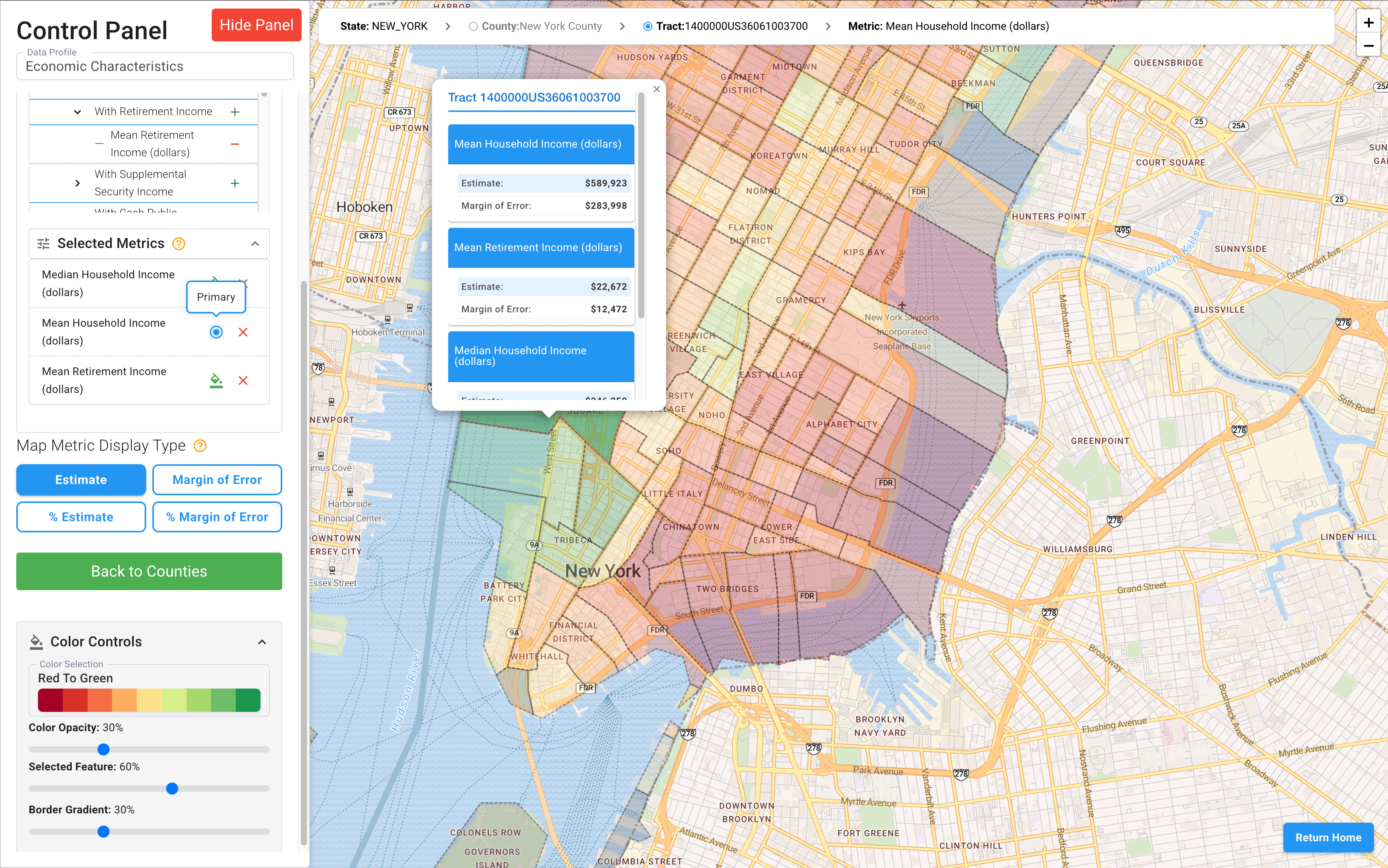 Interactive Income Map Preview